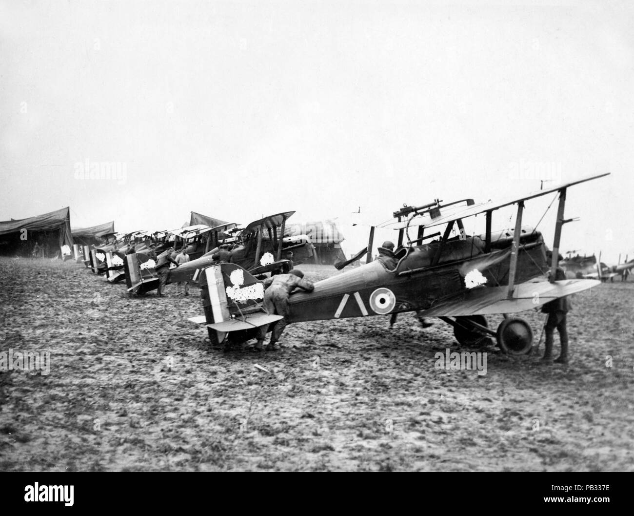 Official photograph showing line of aeroplanes Stock Photo - Alamy