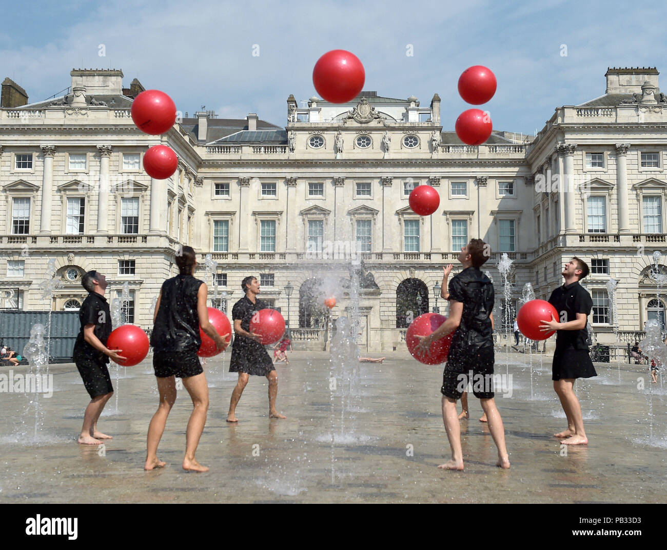 Jugglers and dancers perform extracts from Cascade, a special ...