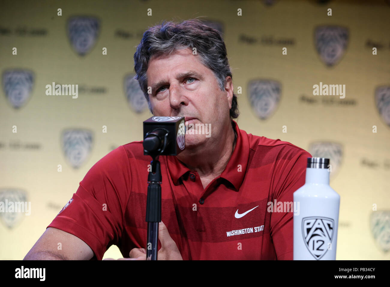Washington State Mike Leach during the PAC-12 Football Media Day 2018 ...