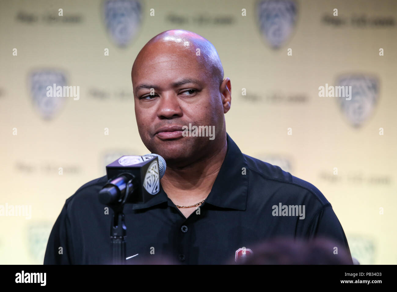 Stanford David Shaw during the PAC-12 Football Media Day 2018. Live at ...