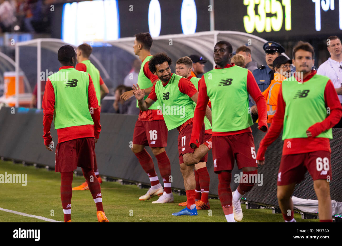 East Rutherford, NJ - July 25, 2018: Footballers of Liverpool FC ...
