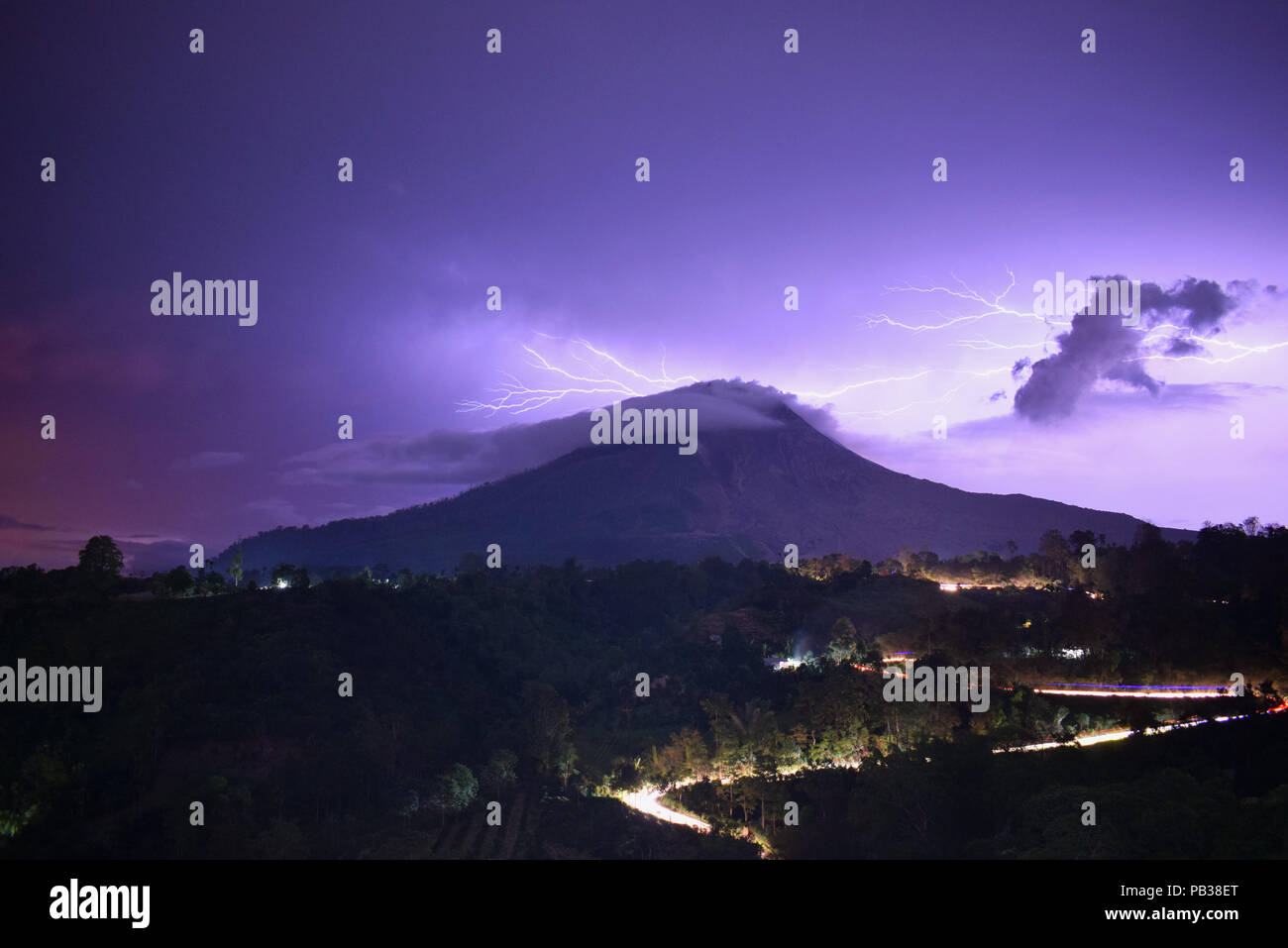 Medan, North Sumatra, Indonesia. 23rd July, 2018. Lightning seen over ...