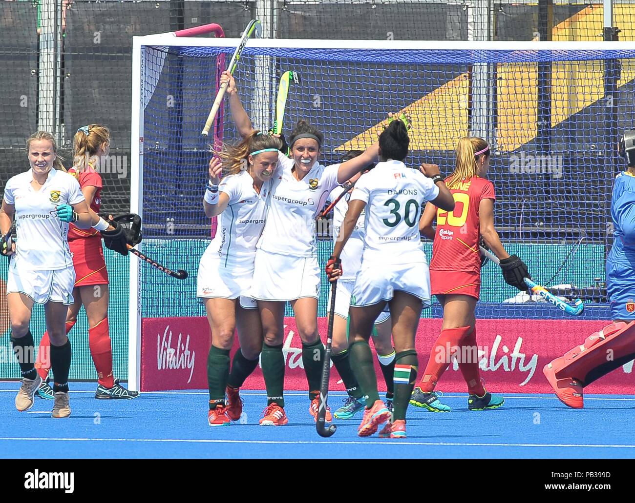 Stratford, London, UK. 26th July 2018. Kara-Lee Botes (RSA) celebrates ...