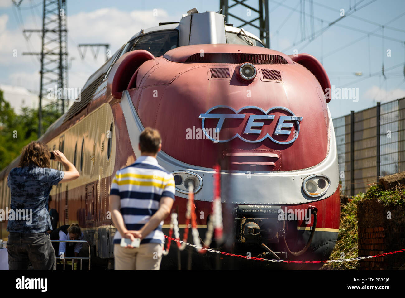 26.07.2018, Bavaria, Nuremberg: The long-distance train VT 11.5 of the ...