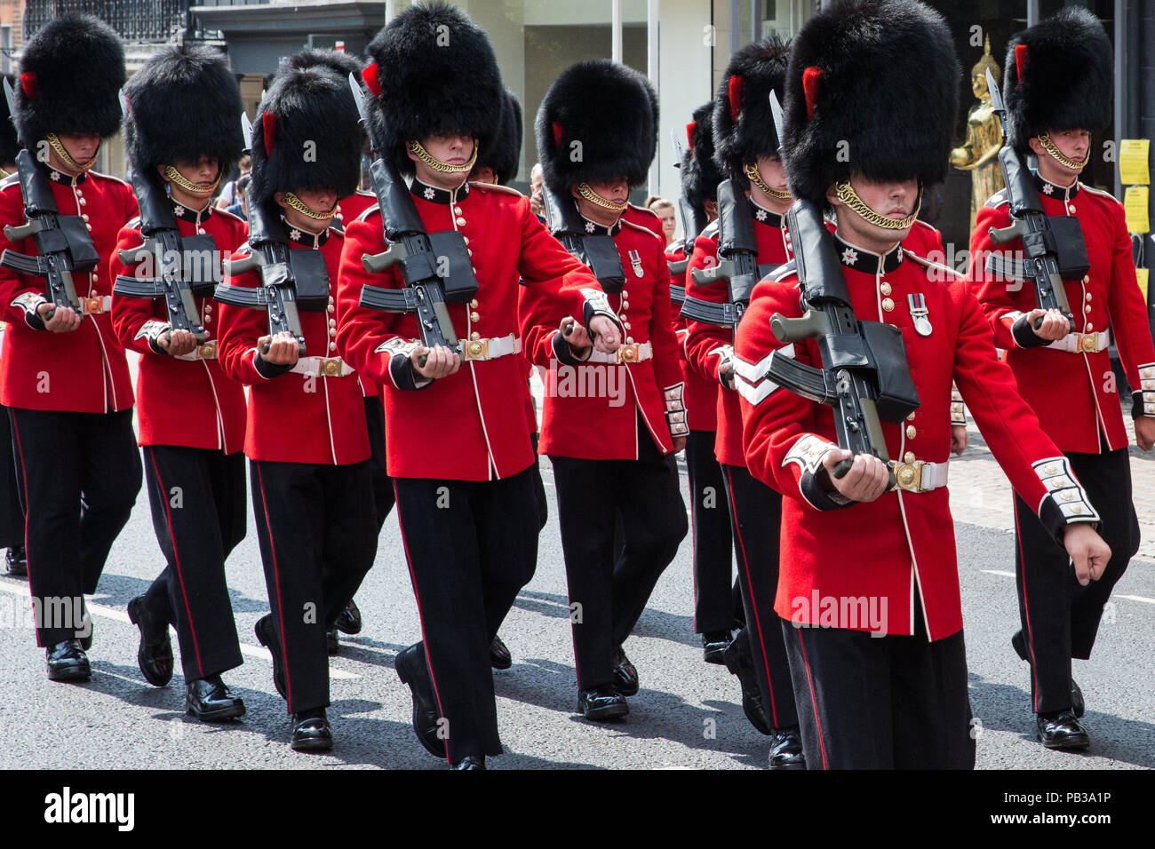 Windsor, UK. 26th July, 2018. The 1st Battalion Coldstream Guards and ...