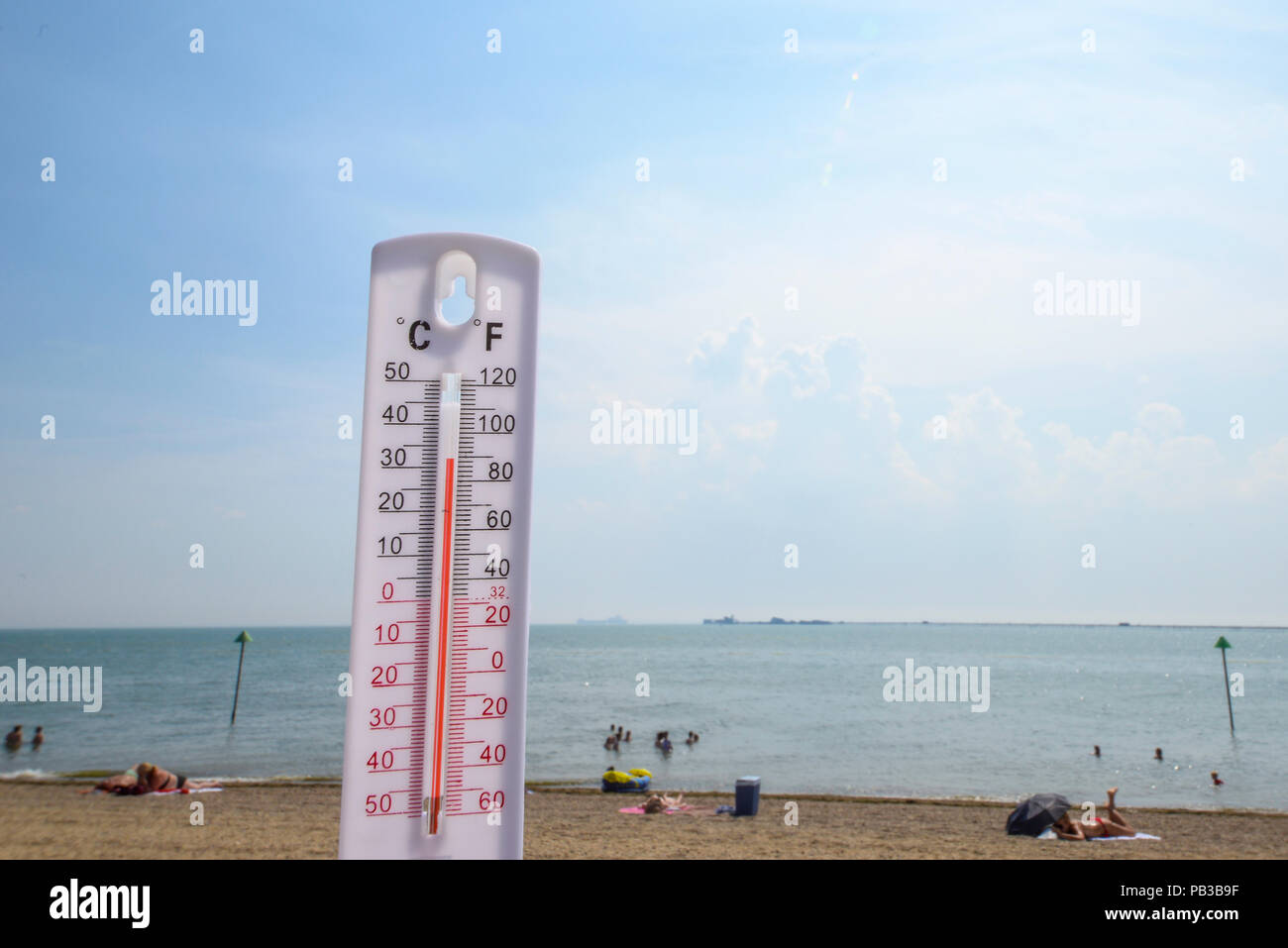 Southend on Sea, Essex, UK. Temperatures rose above 30C in Southend ...