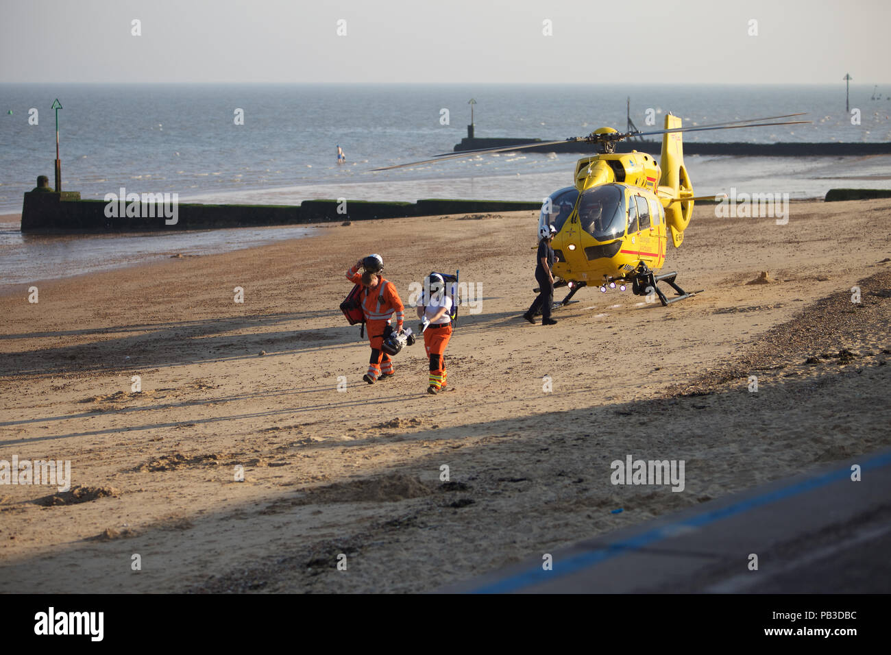 Clacton on Sea, UK. 26th July 2018. Rescue operation at Clacton on Sea ...