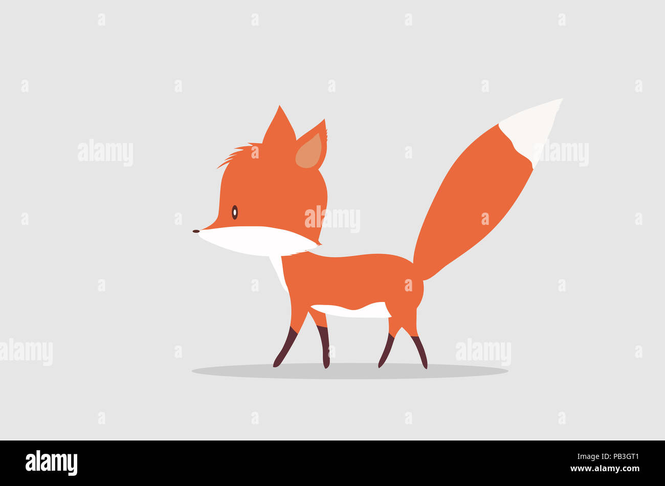 Vector illustration cute fox Stock Photo - Alamy