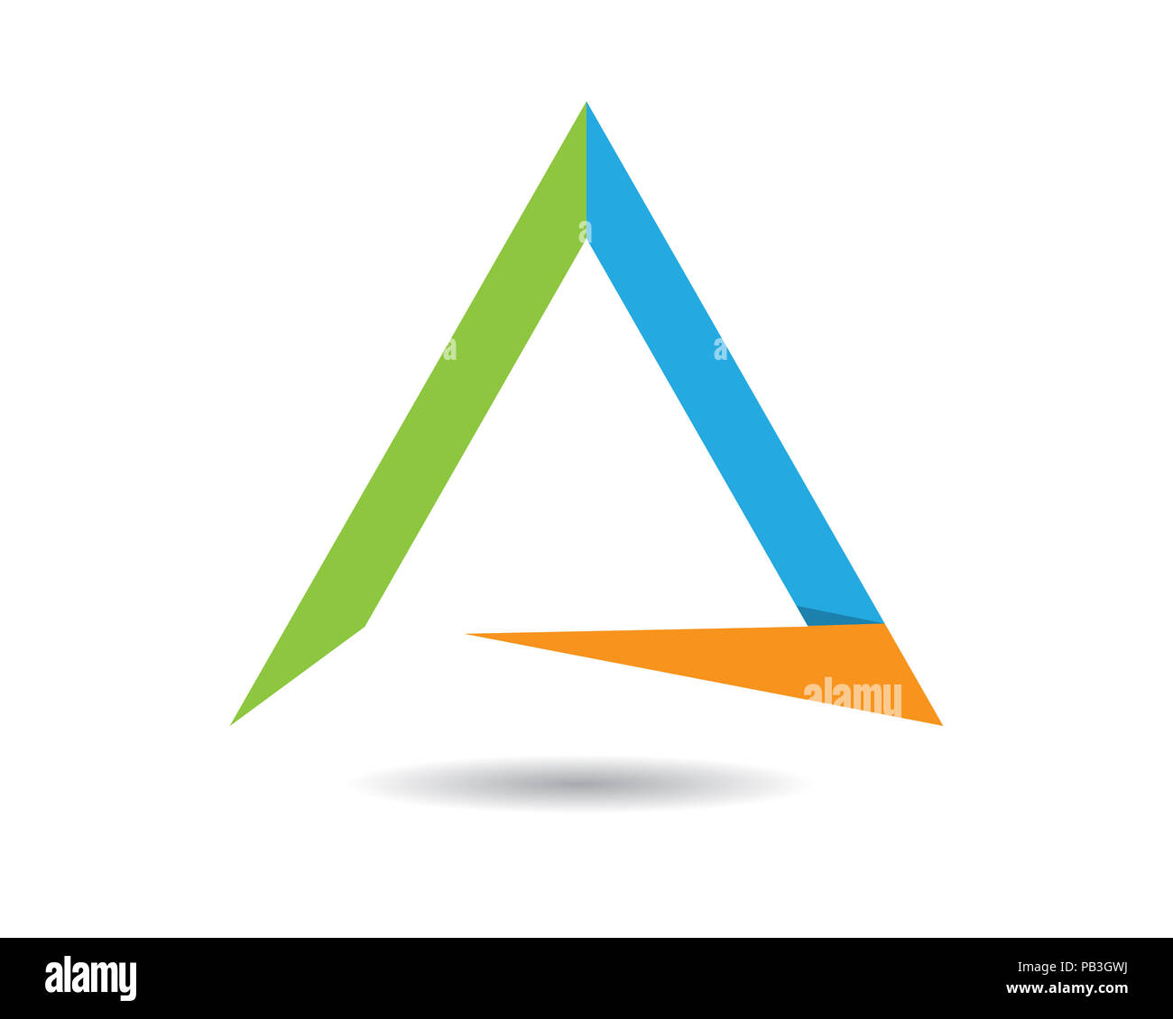 Triangle logo template vector icon illustration design Stock Photo - Alamy
