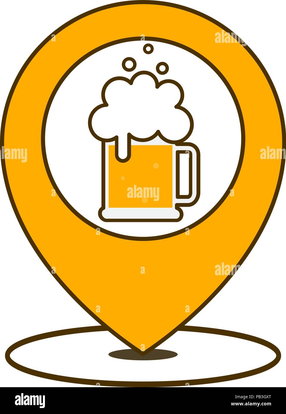 Beer point icon. Pub location. Isolated vector illustration on white ...