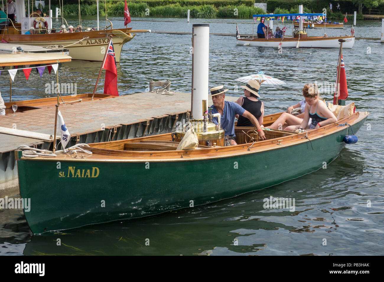 England, Oxfordshire, Henley, River Thames, Steamboat Naiad Stock Photo ...