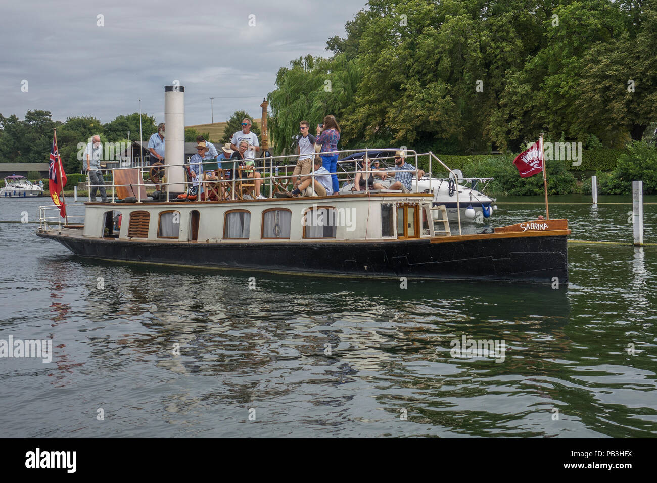 England, Oxfordshire, Henley, River Thames, Steamboat Sabrina Stock ...