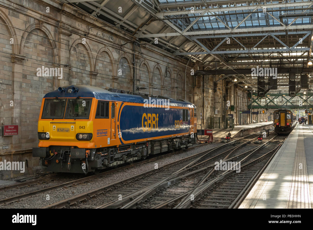Freight Train stands at Waverley Station Edinburgh Stock Photo - Alamy