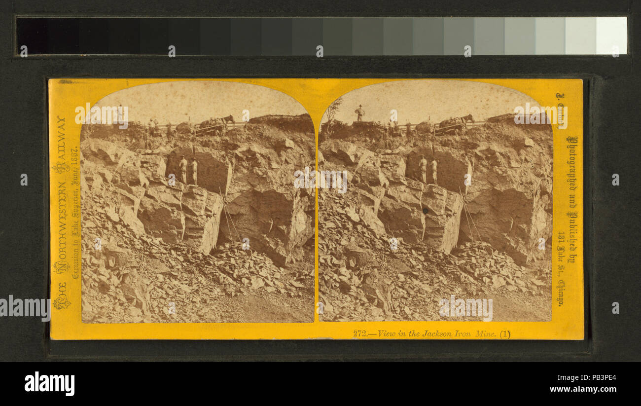 1809 View in the Jackson Iron Mine (NYPL b11707595-G90F384 012F Stock ...