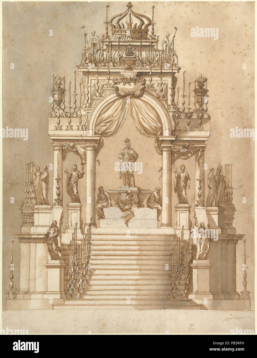 Design for a Catafalque for King Philip IV of Spain. Artist: Anonymous ...