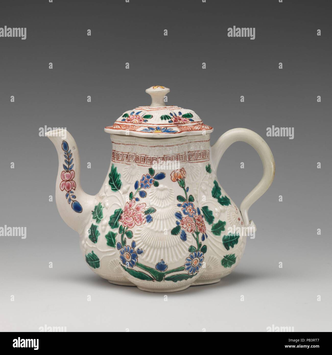 Teapot. Culture: British, Staffordshire. Dimensions: Overall: 4 3/4 × 5 ...