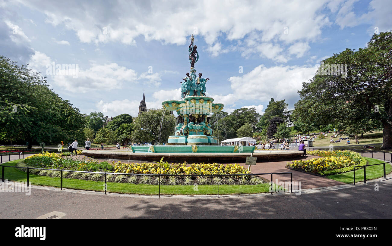 The restored Ross Fountain in West Princes Street Gardens Edinburgh ...