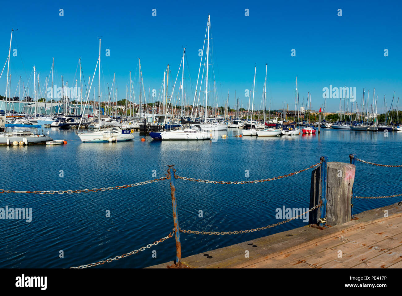 Lymington Hmapshire England July 23, 2018 Yachts in the harbour on the ...