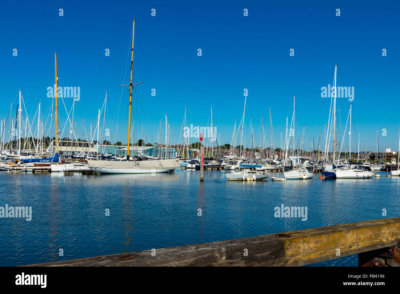 Lymington Hmapshire England July 23, 2018 Yachts in the harbour on the ...
