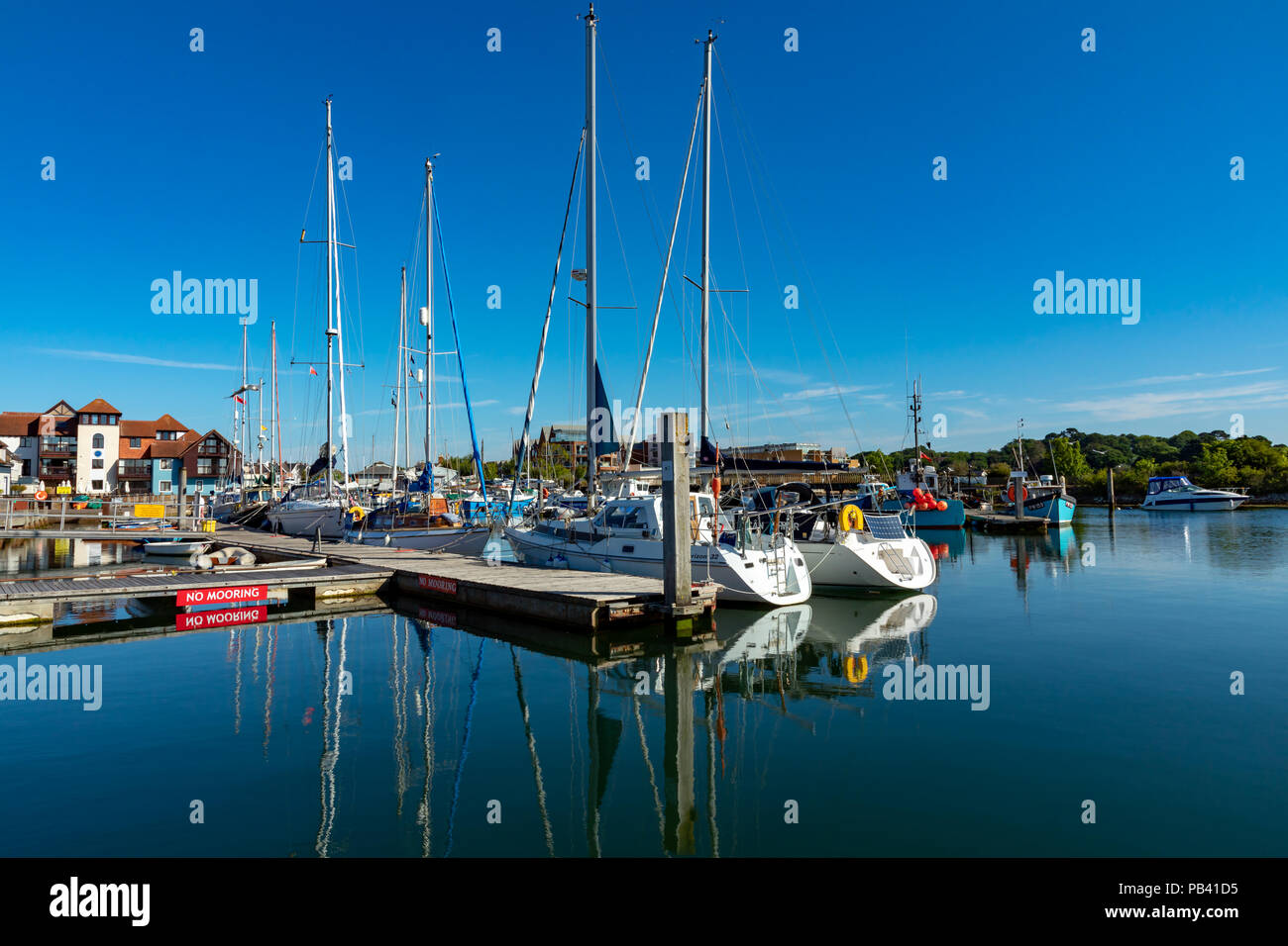 Lymington Hmapshire England July 23, 2018 Yachts in the harbour on the ...