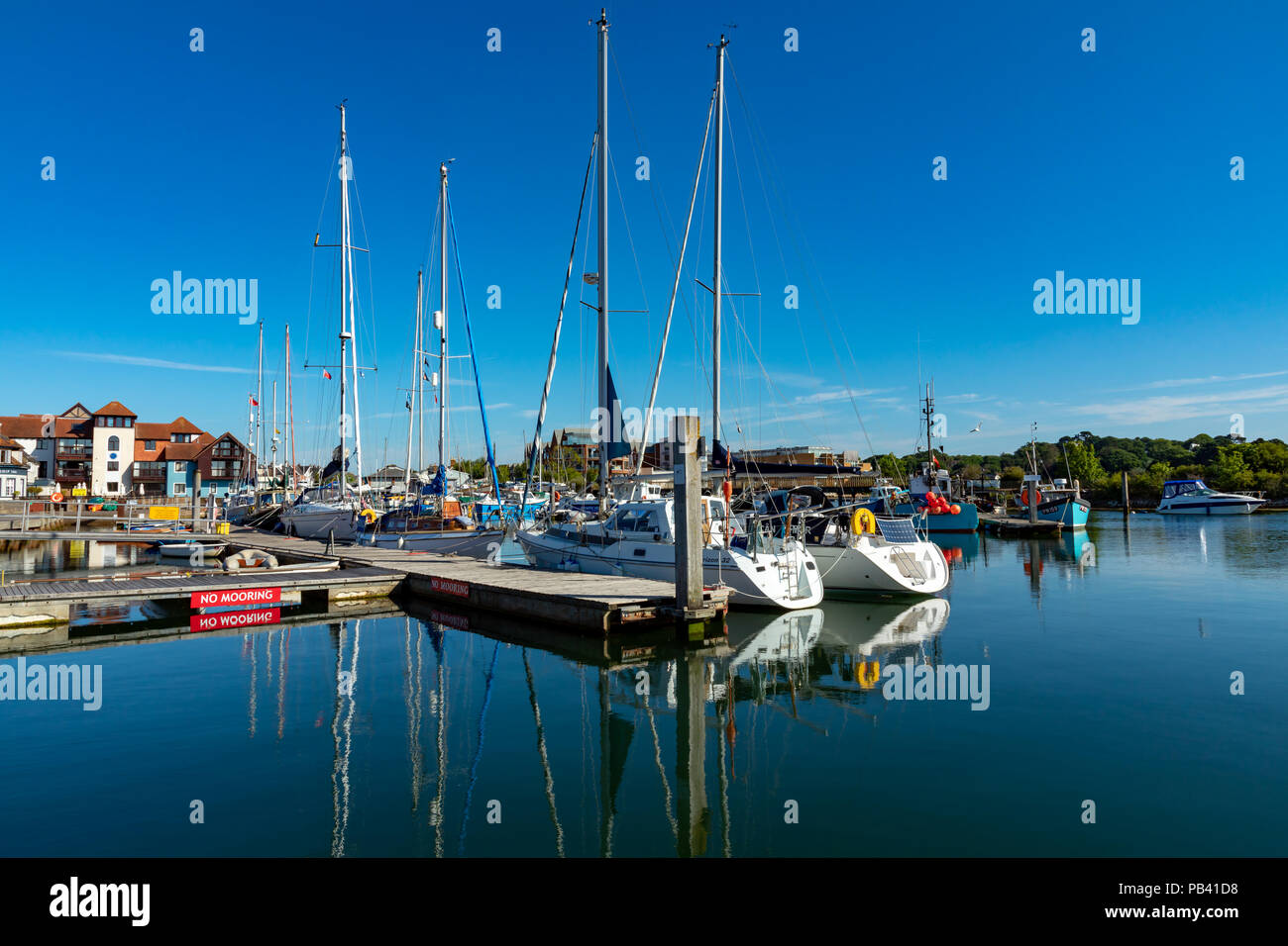 Lymington Hmapshire England July 23, 2018 Yachts in the harbour on the ...