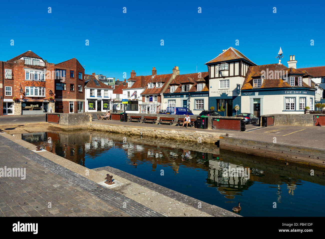 Lymington Hmapshire England July 23, 2018 Old buildings on the ...