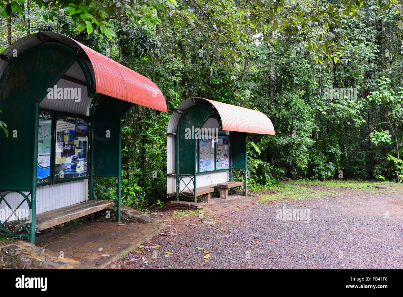 Information signs at millaa millaa falls hi-res stock photography and ...