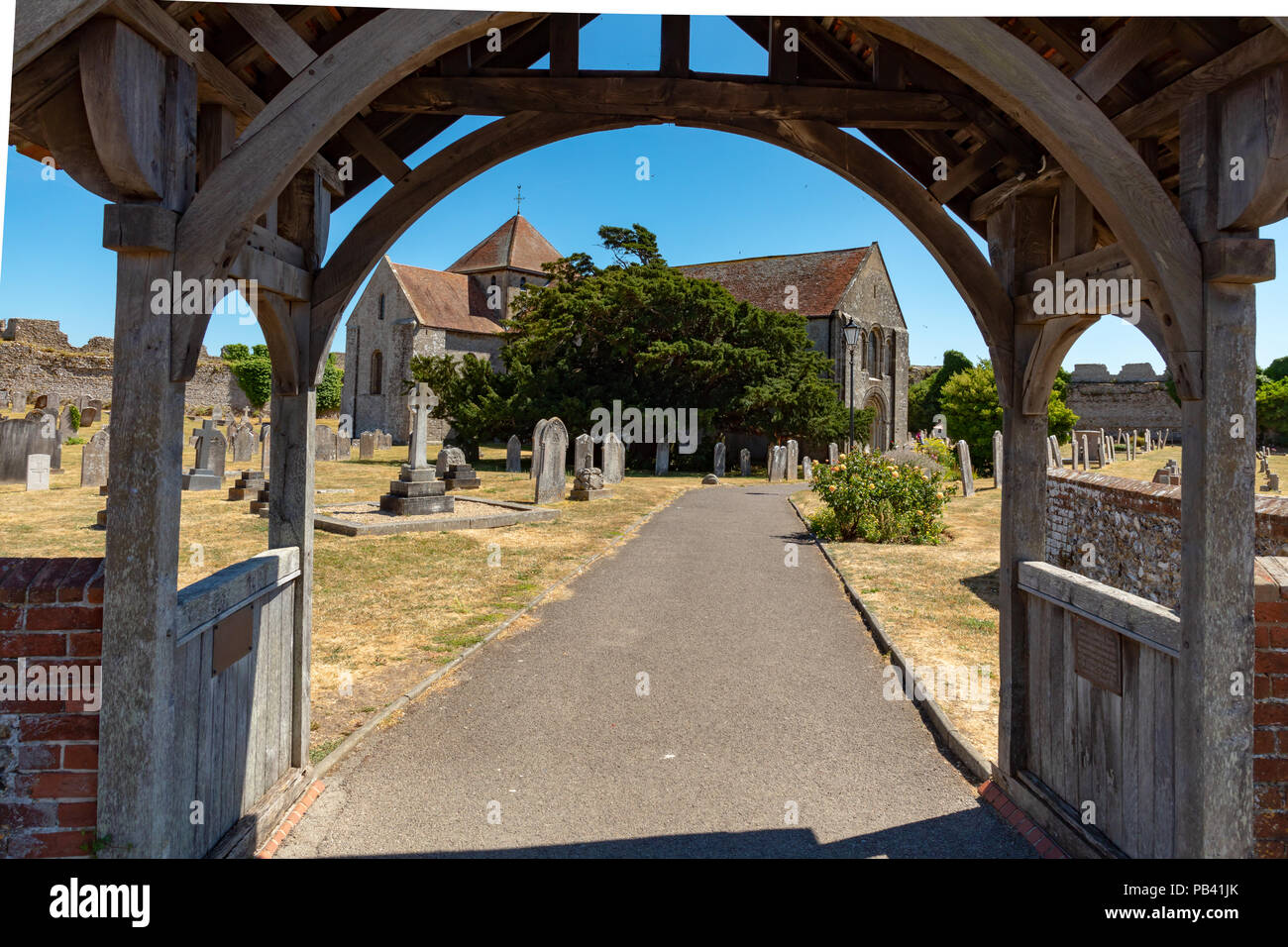 Portchester Hampshire England July 23, 2018 The Norman church of St ...