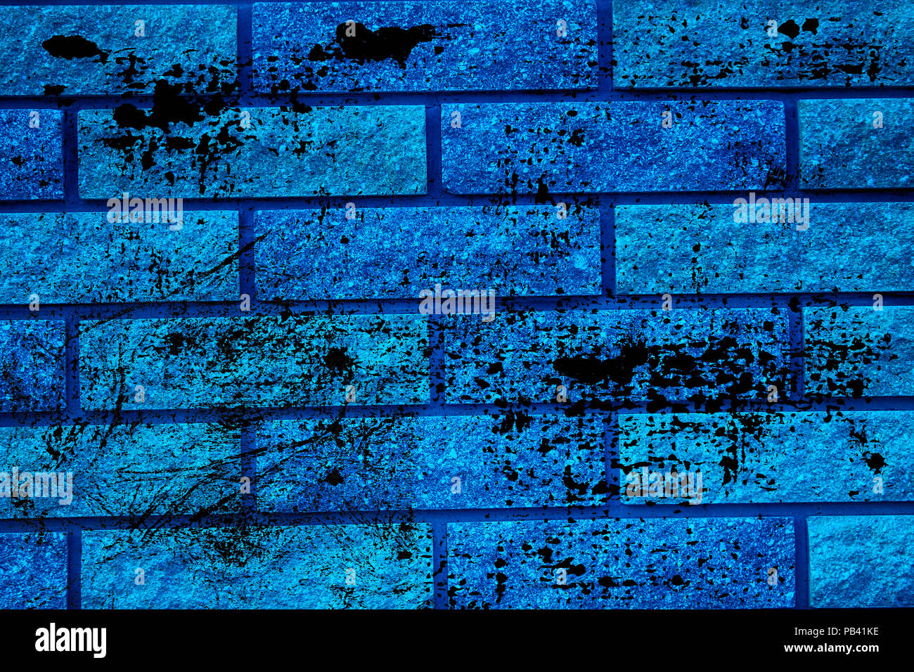 Grunge Ultra blue Brick texture of old vintage building, design concept ...