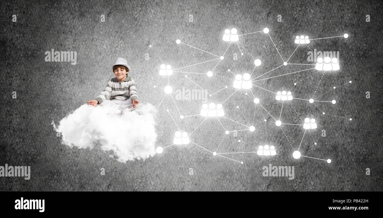 Little boy keeping mind conscious Stock Photo - Alamy