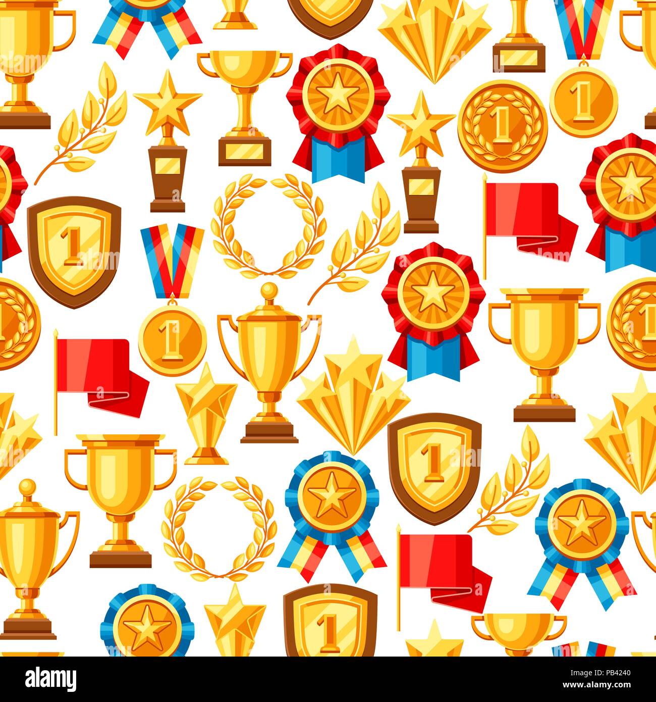 Awards and trophy seamless pattern Stock Vector Image & Art - Alamy