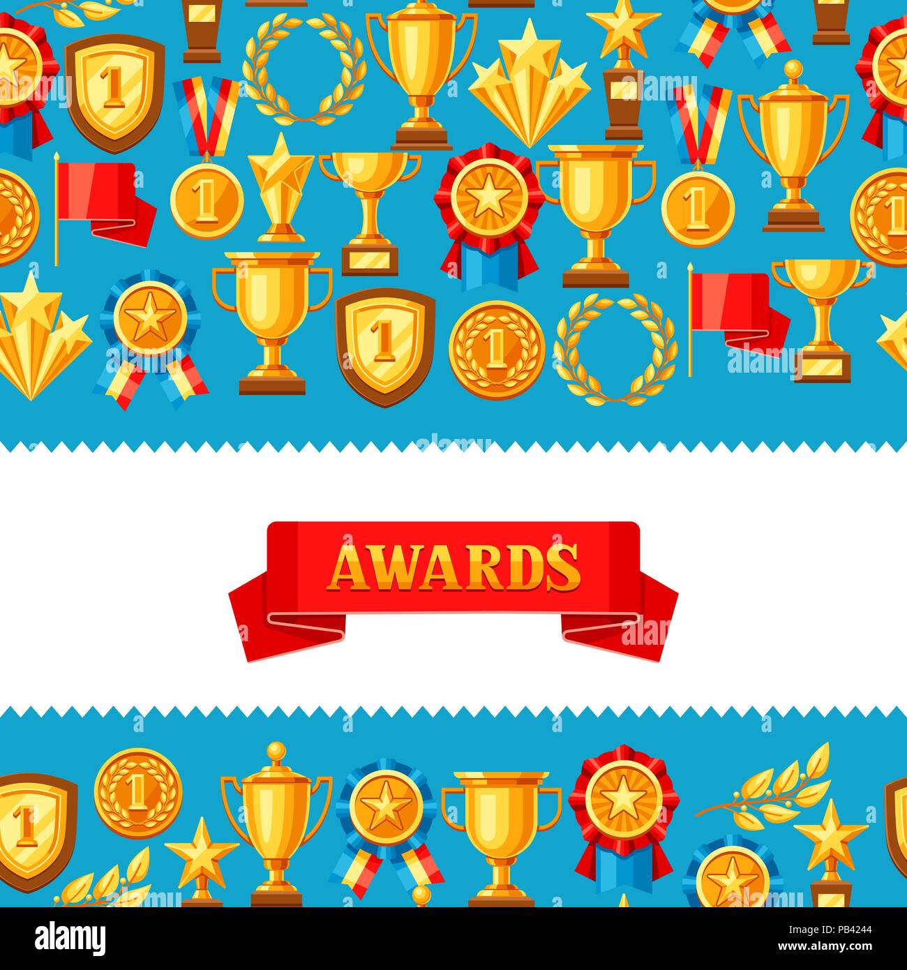 Awards and trophy seamless pattern Stock Vector Image & Art - Alamy