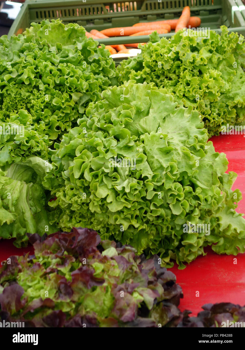 A great selection of salad foods on sale in this outdoor market of Sete ...