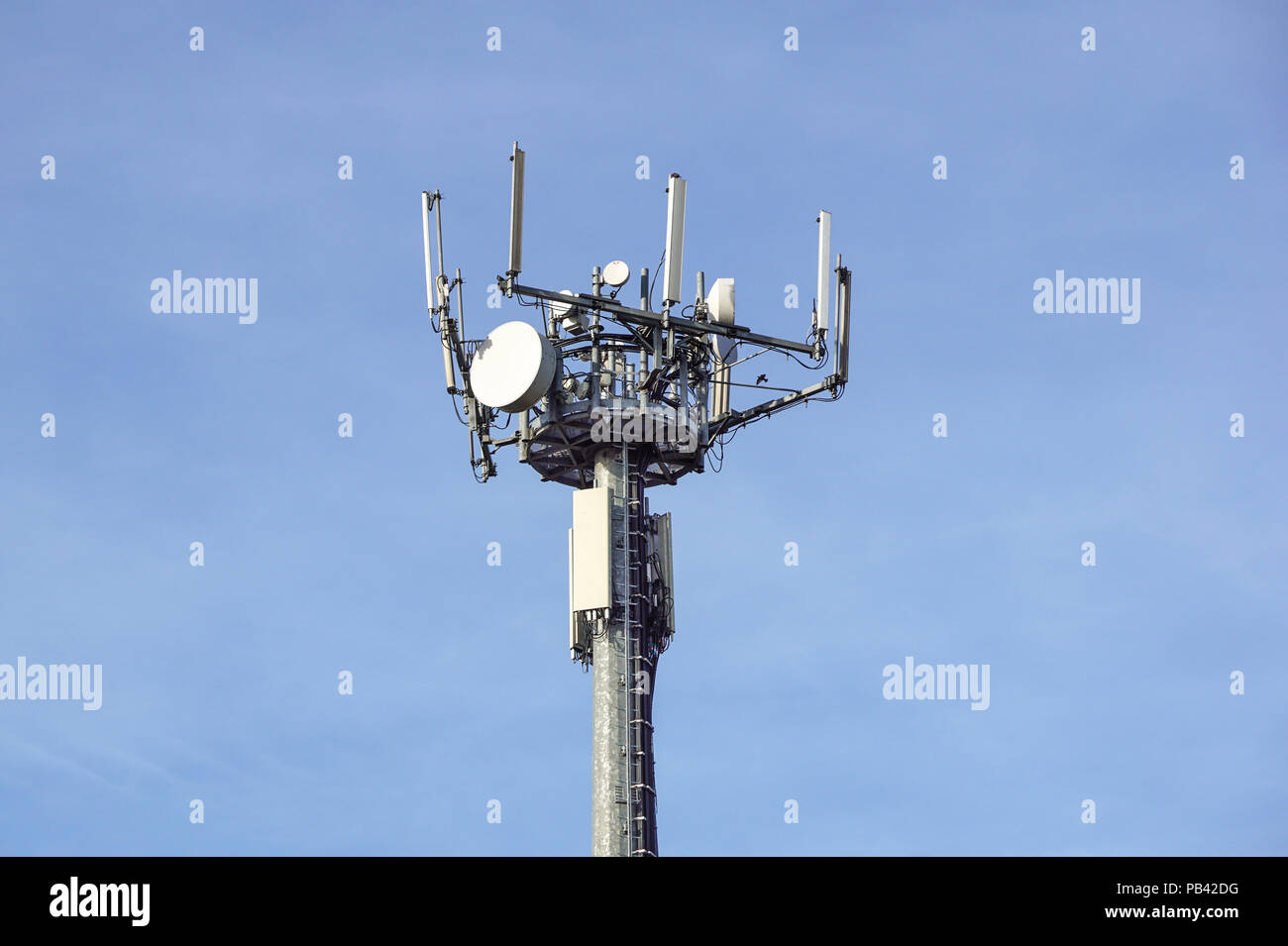 Antenna tower of telecommunication and signal repeater of mobile ...