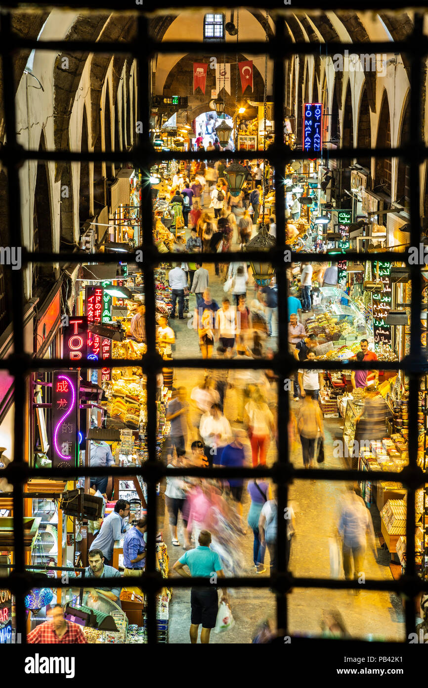 View of Spice Market from Pandeli Restaurant, Istanbul, Turkey Stock ...