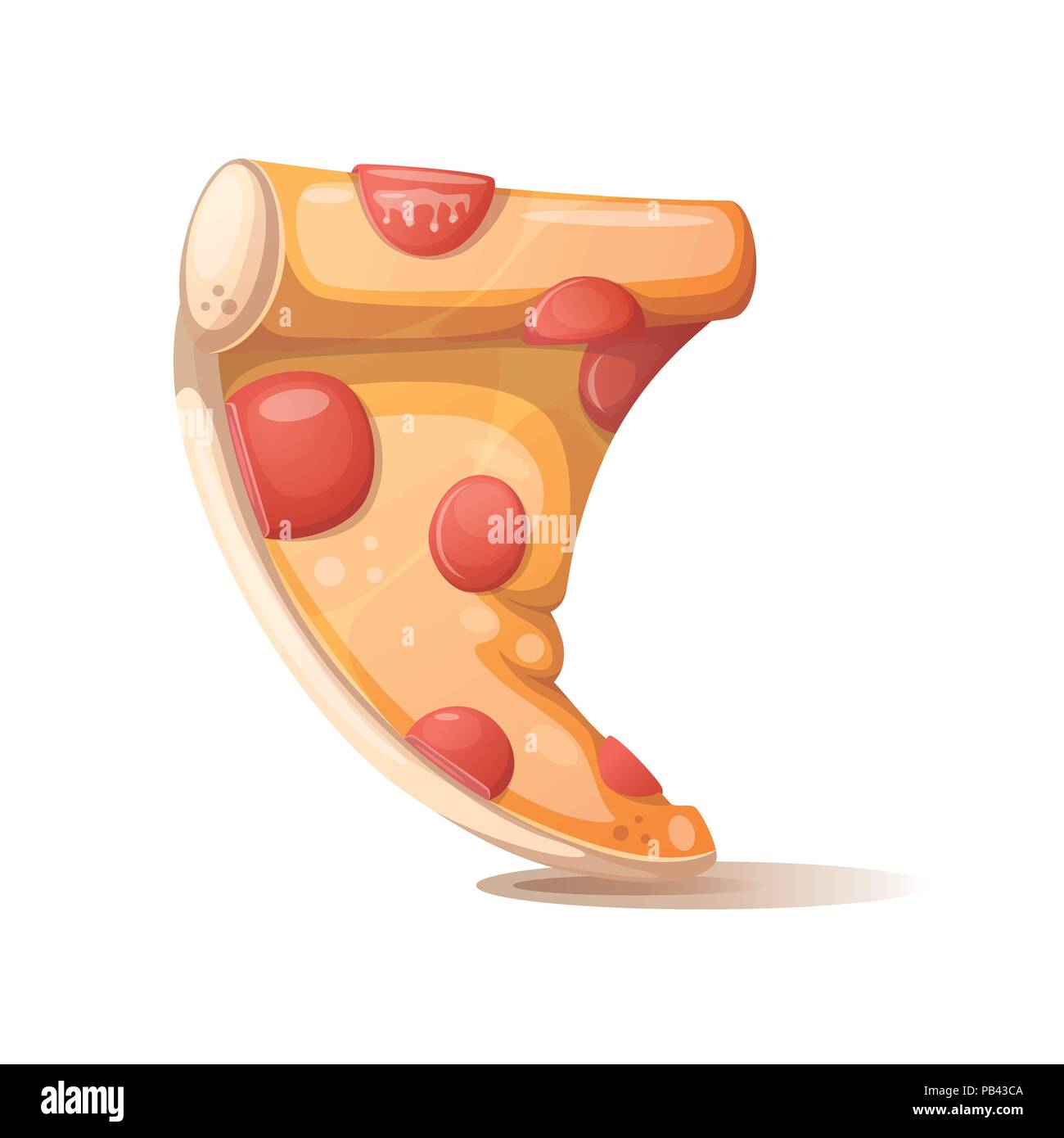 Savory pizza with sausage - cartoon illustration Stock Vector Image ...