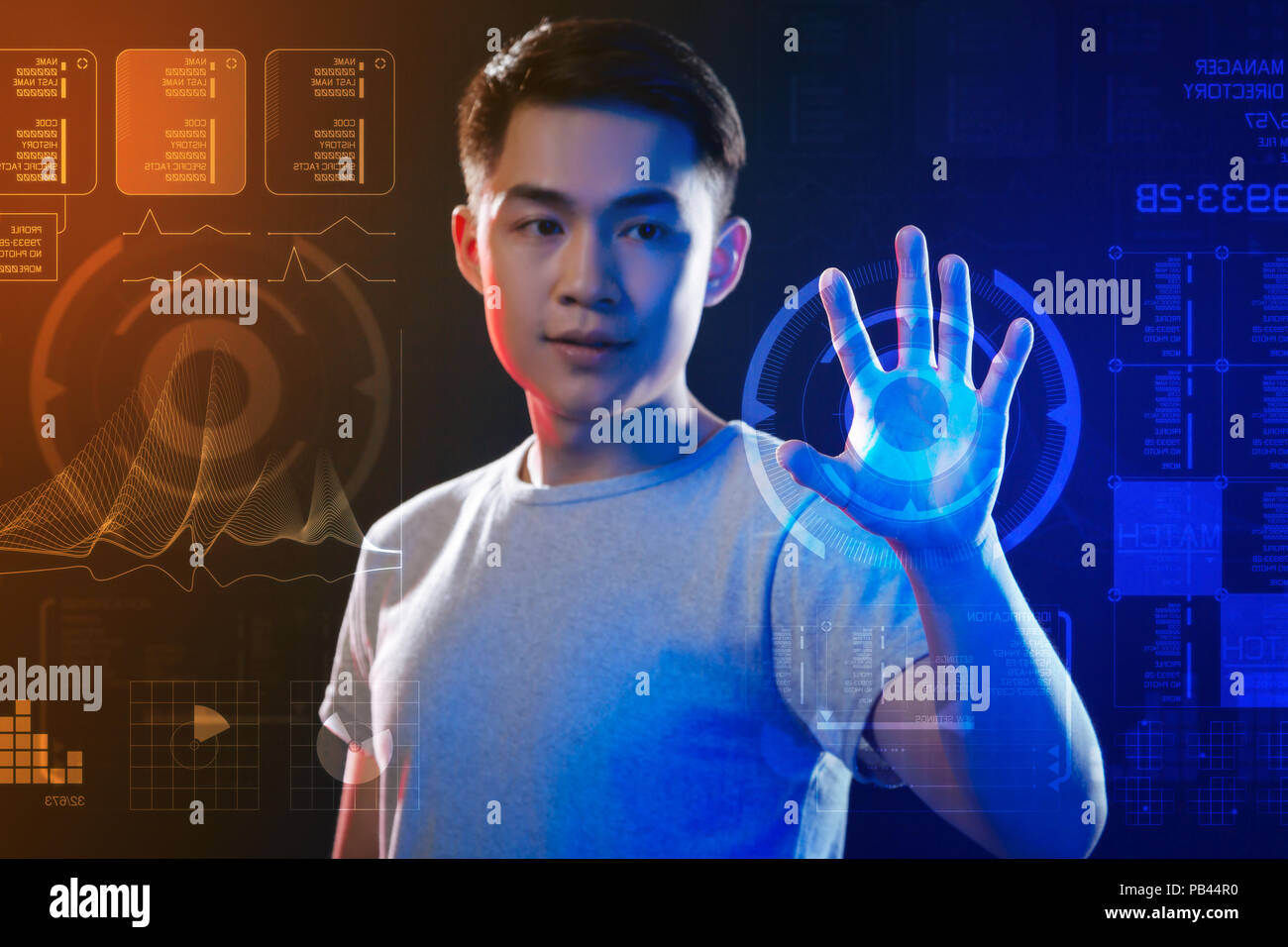 Thoughtful programmer looking screen hi-res stock photography and ...