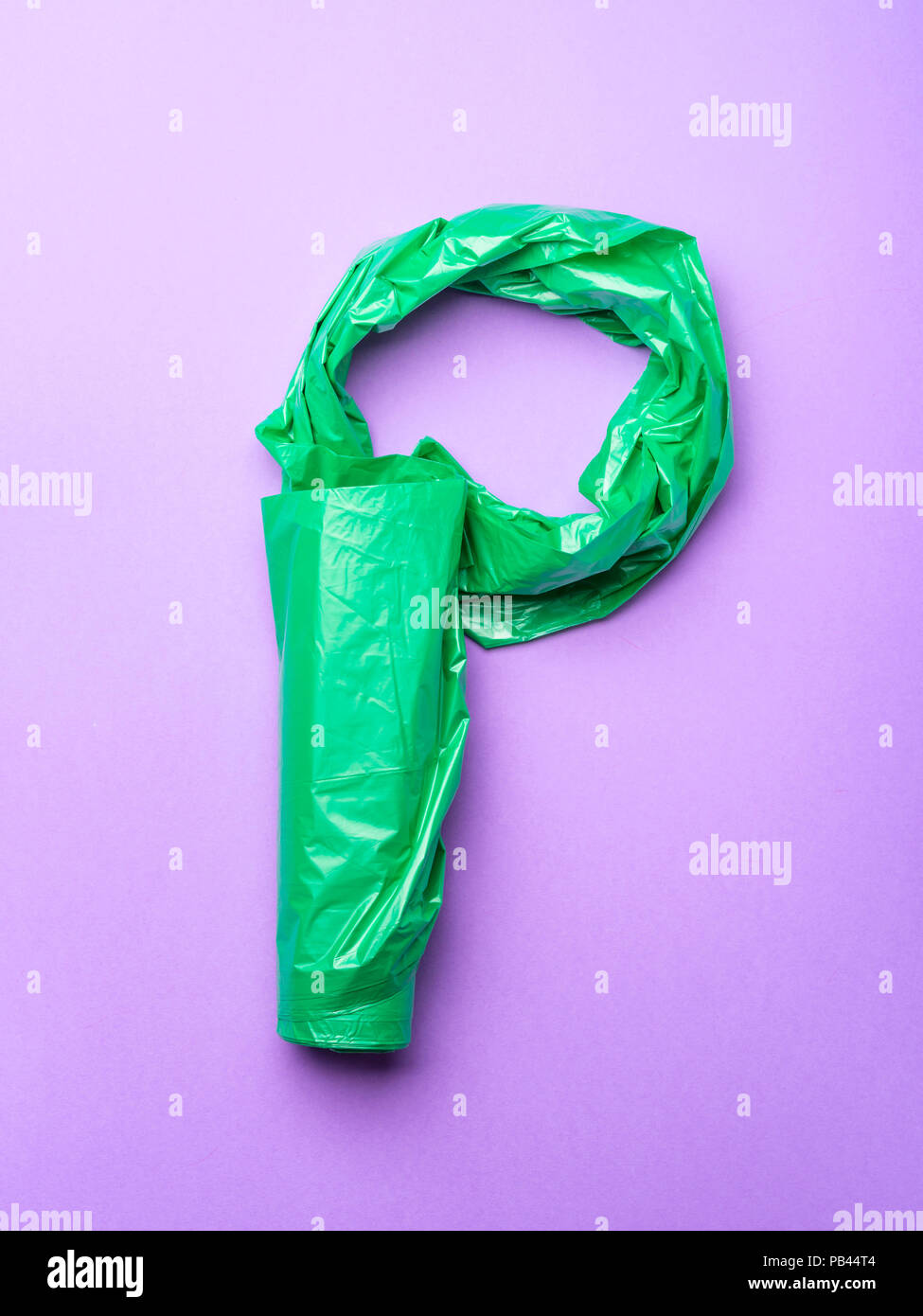 P letter plastic concept on purple pink minimal background. Separate ...