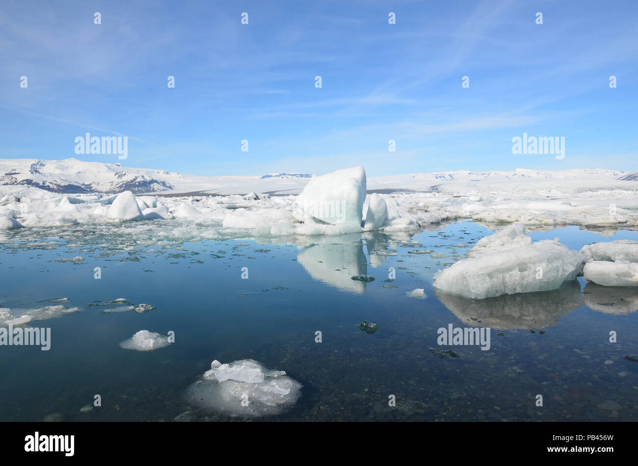 Stunning view of a glacier landscape in an icelandic bay Stock Photo ...