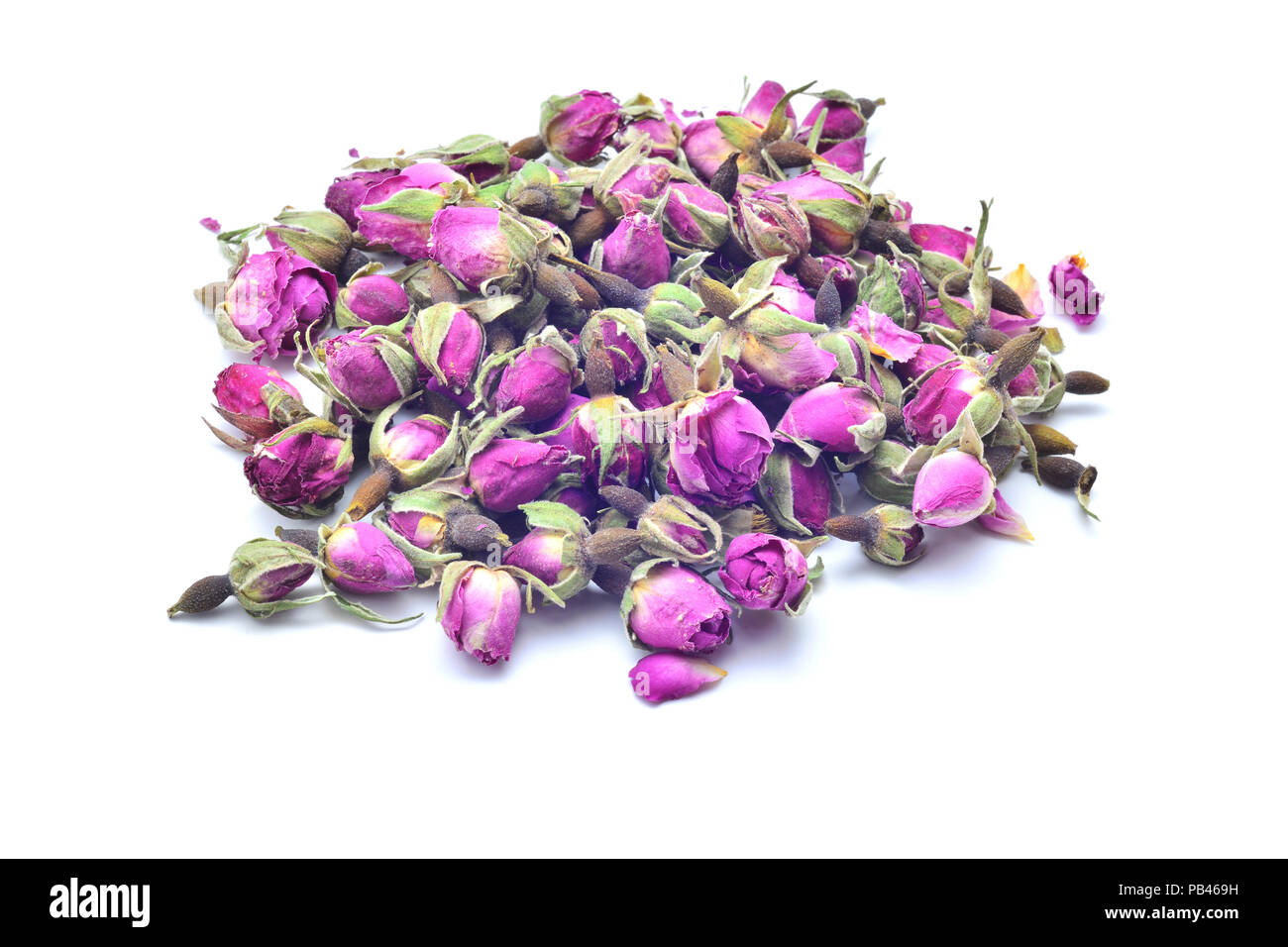 dried rose buds isolated on white Stock Photo - Alamy