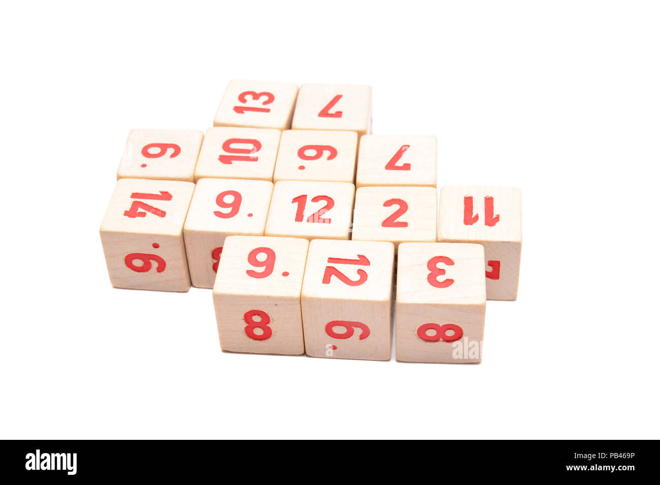 toy cube with numbers isolated on white Stock Photo - Alamy