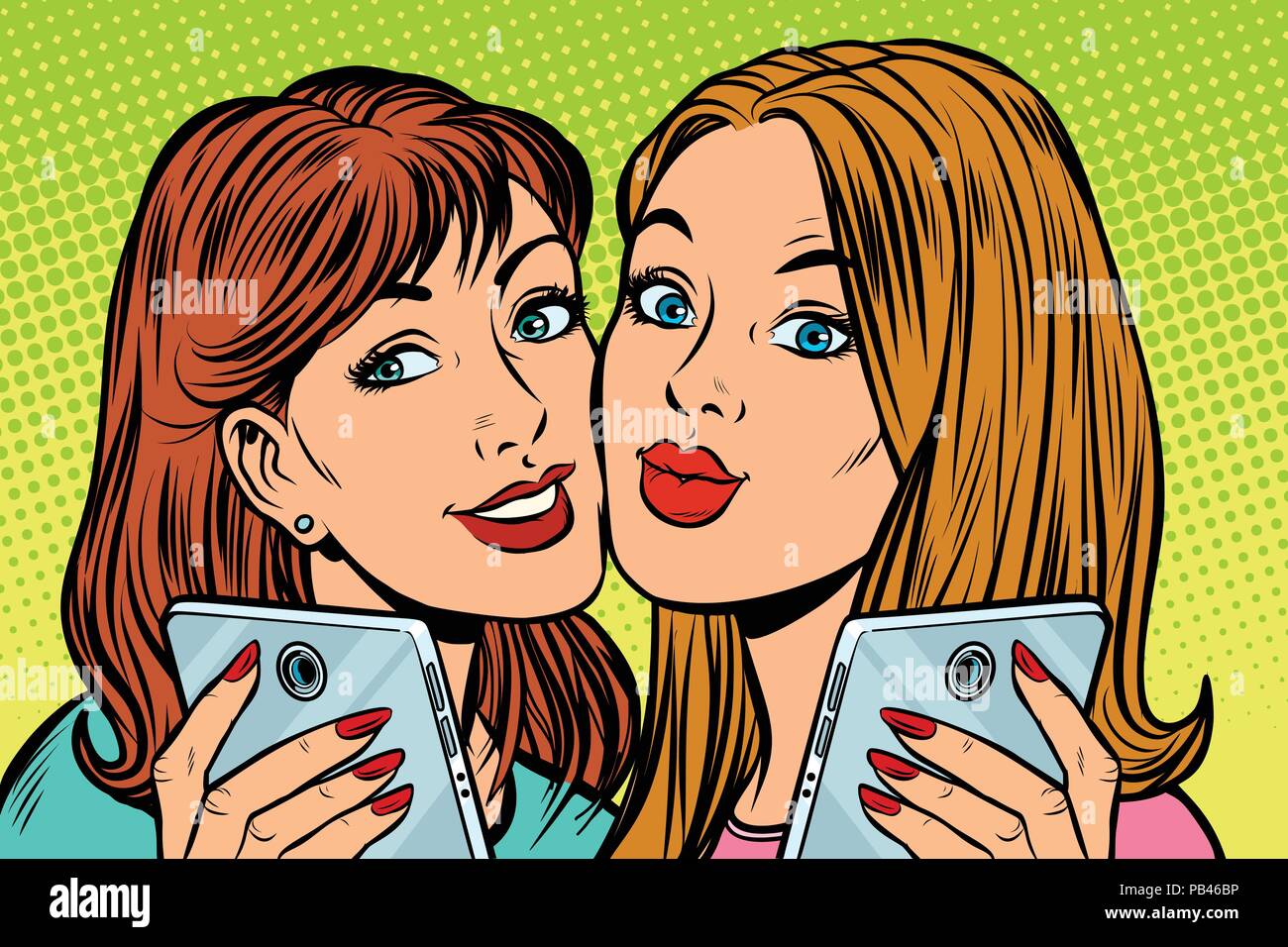 Two Girlfriends Stock Vector Images Alamy