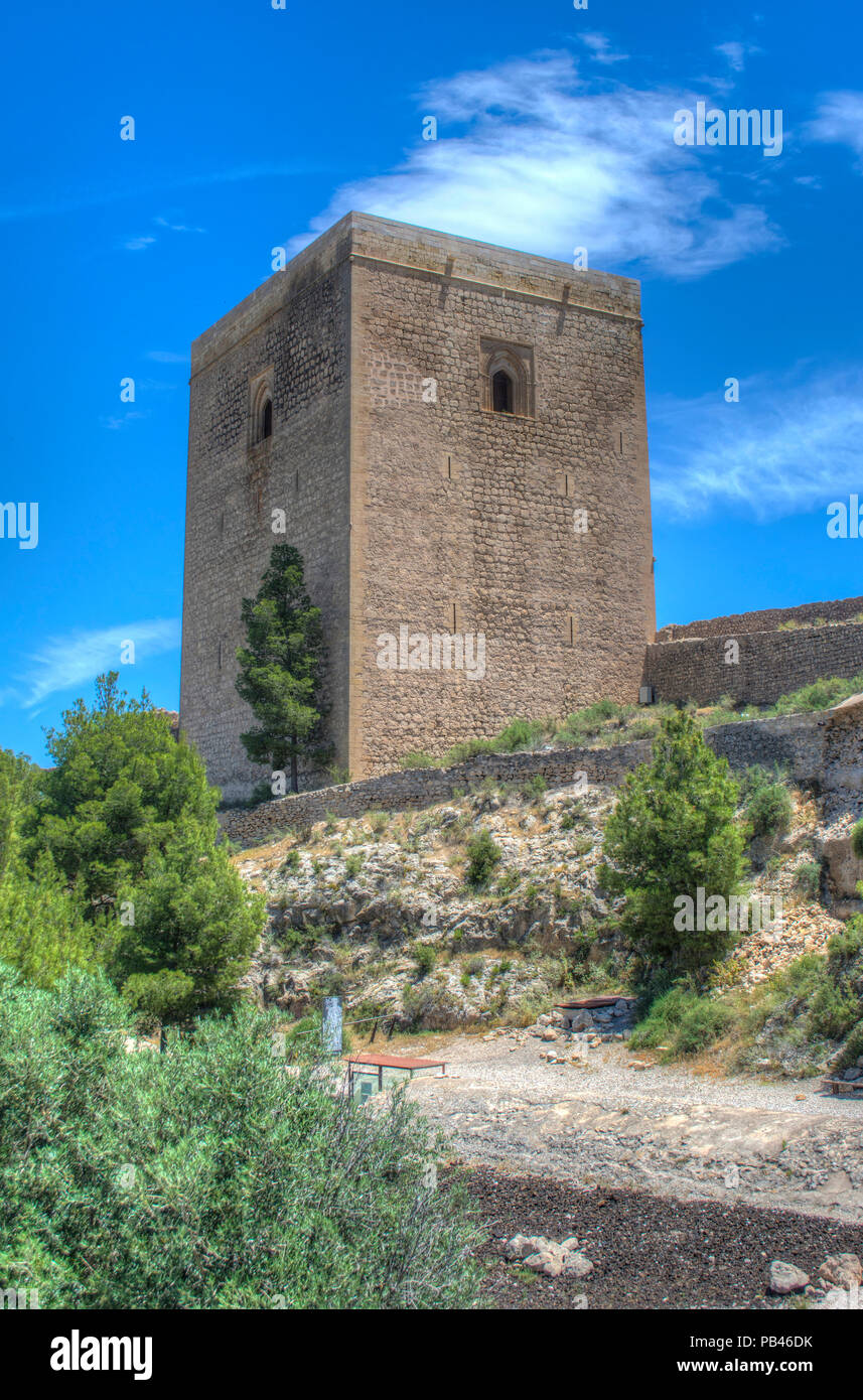 HDR image of the Alfonsina Tower at Lorca Castle Murcia Spain Stock ...