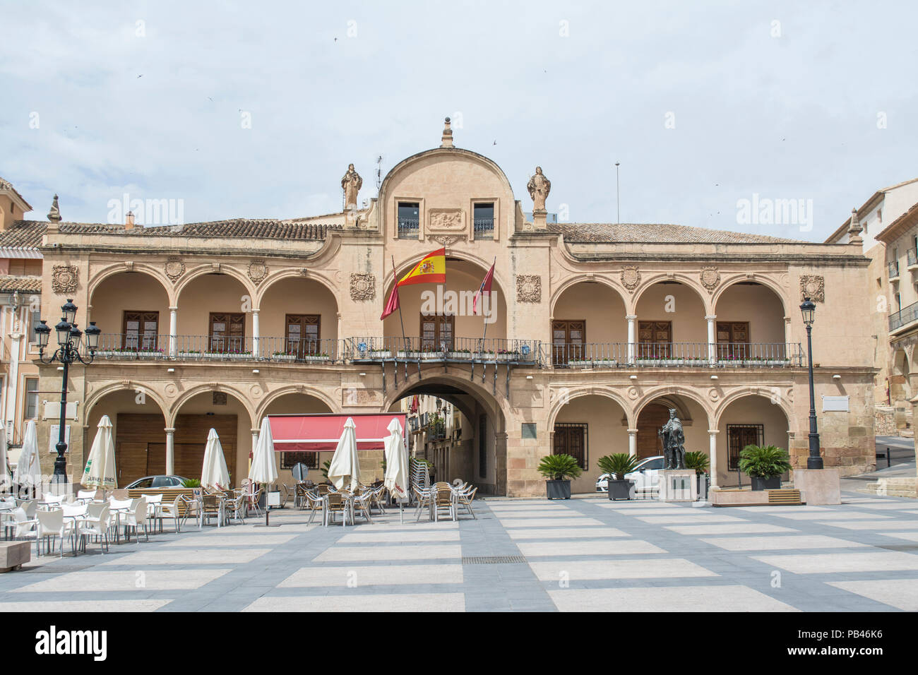 Plaza de Espana square in the Spanish city of Lorca in Murcia Spain ...