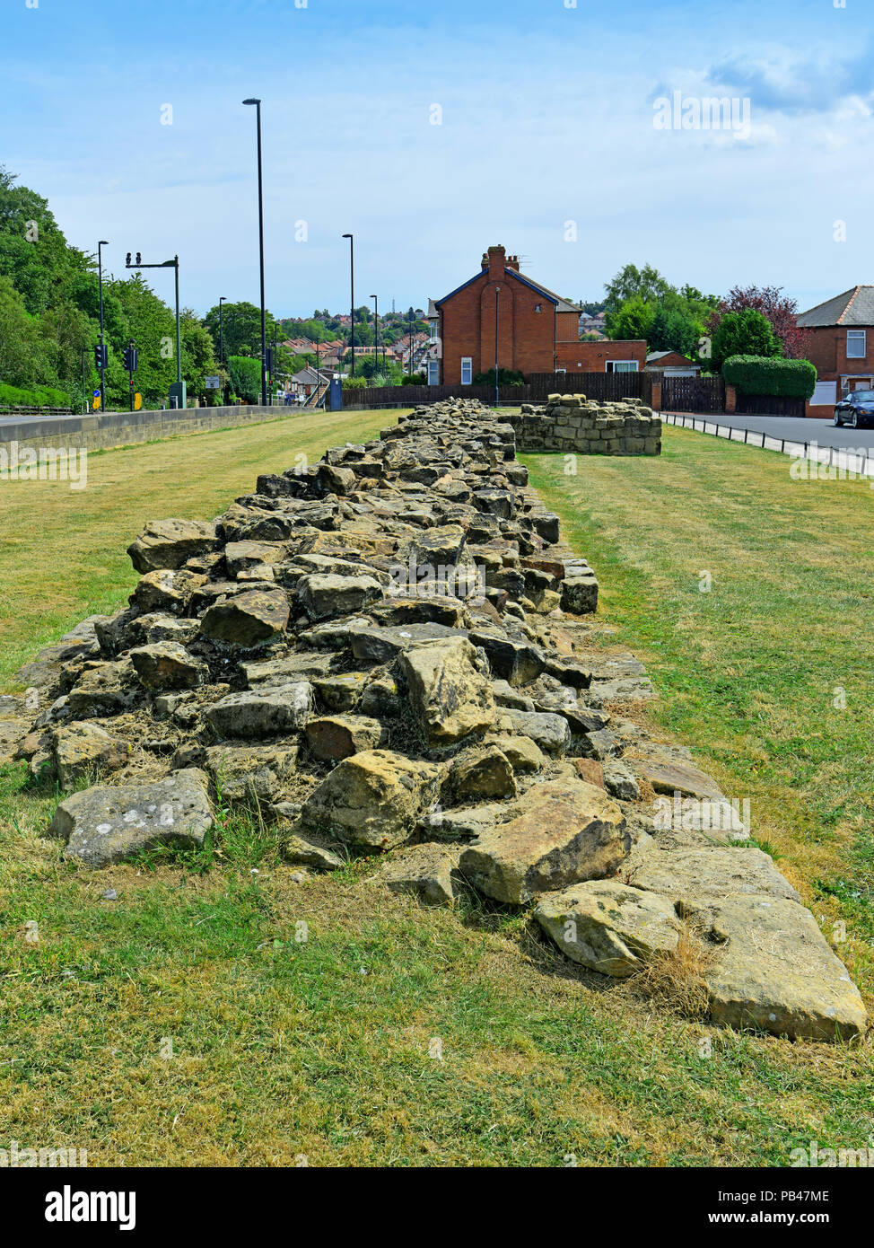 Roman Wall Turret 7b West Road built by Condercum fort Benwell Stock ...
