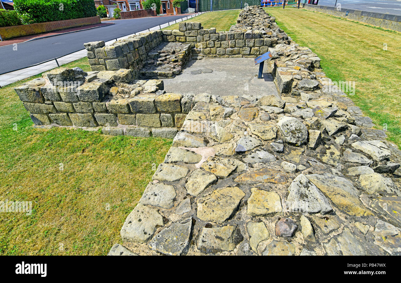 Roman Wall Turret 7b West Road built by Condercum fort Benwell Stock ...