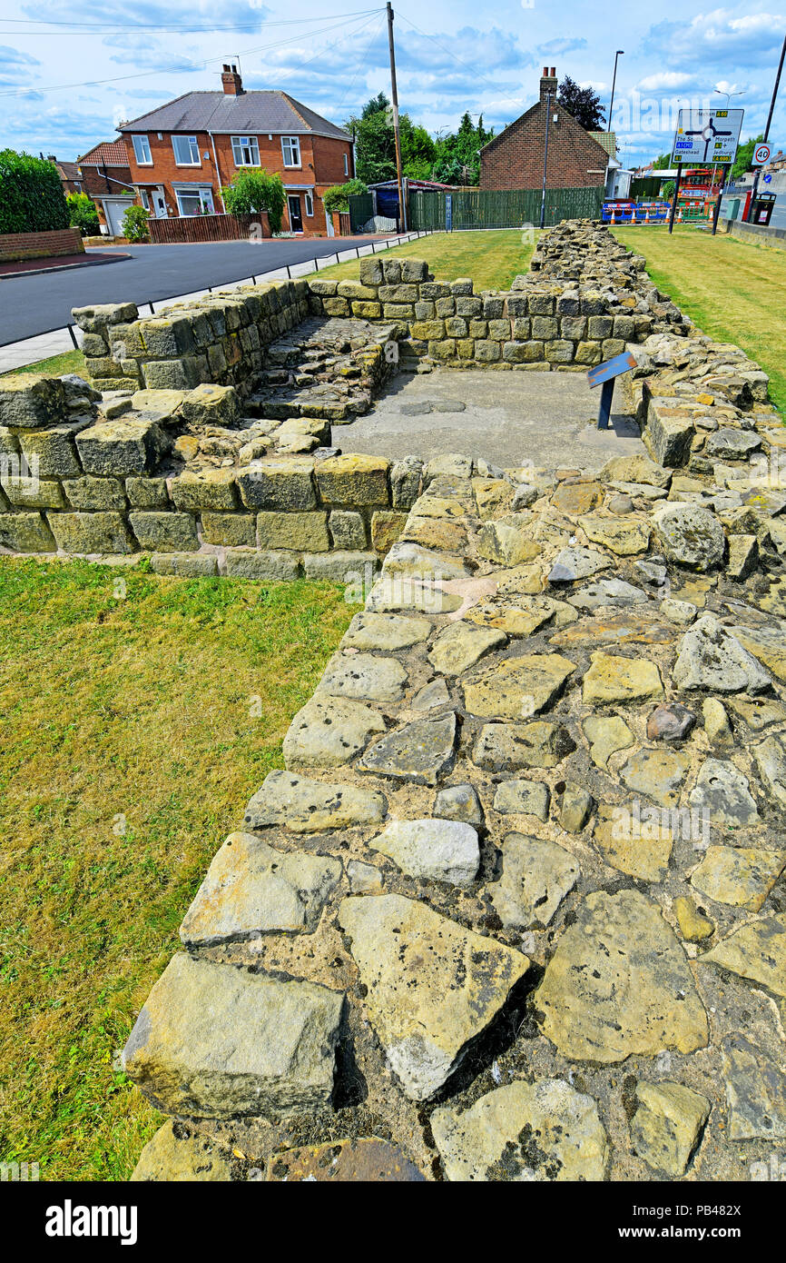 Roman Wall Turret 7b West Road built by Condercum fort Benwell Stock ...
