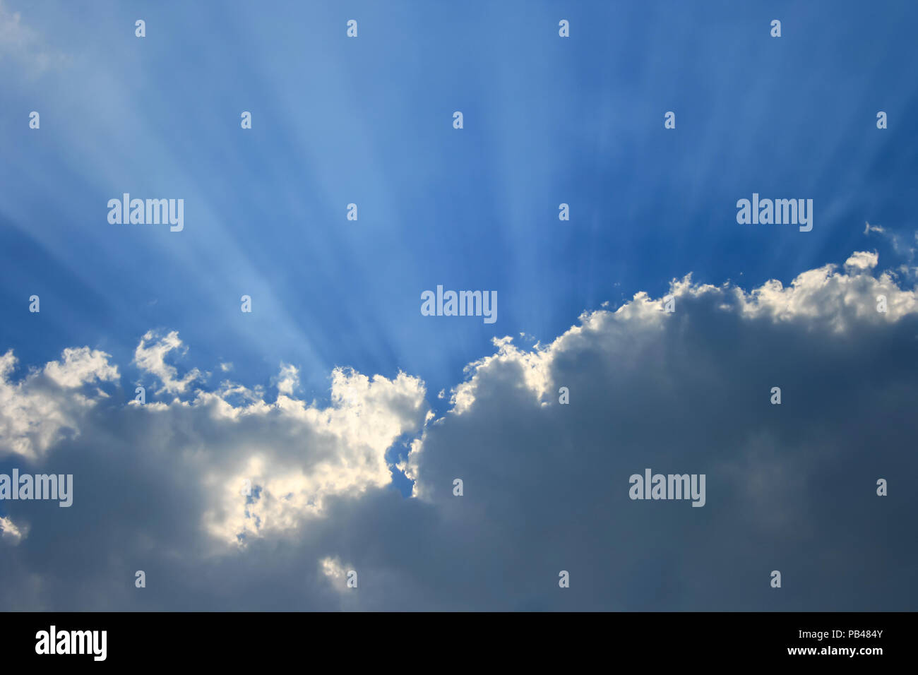 Sky and cloud with sunray, sunbeam Stock Photo - Alamy