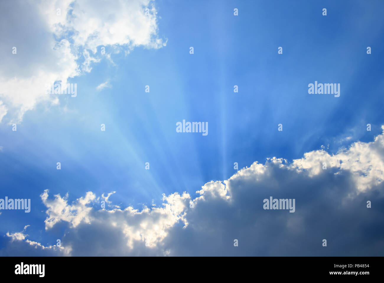 Sky and cloud with sunray, sunbeam Stock Photo - Alamy