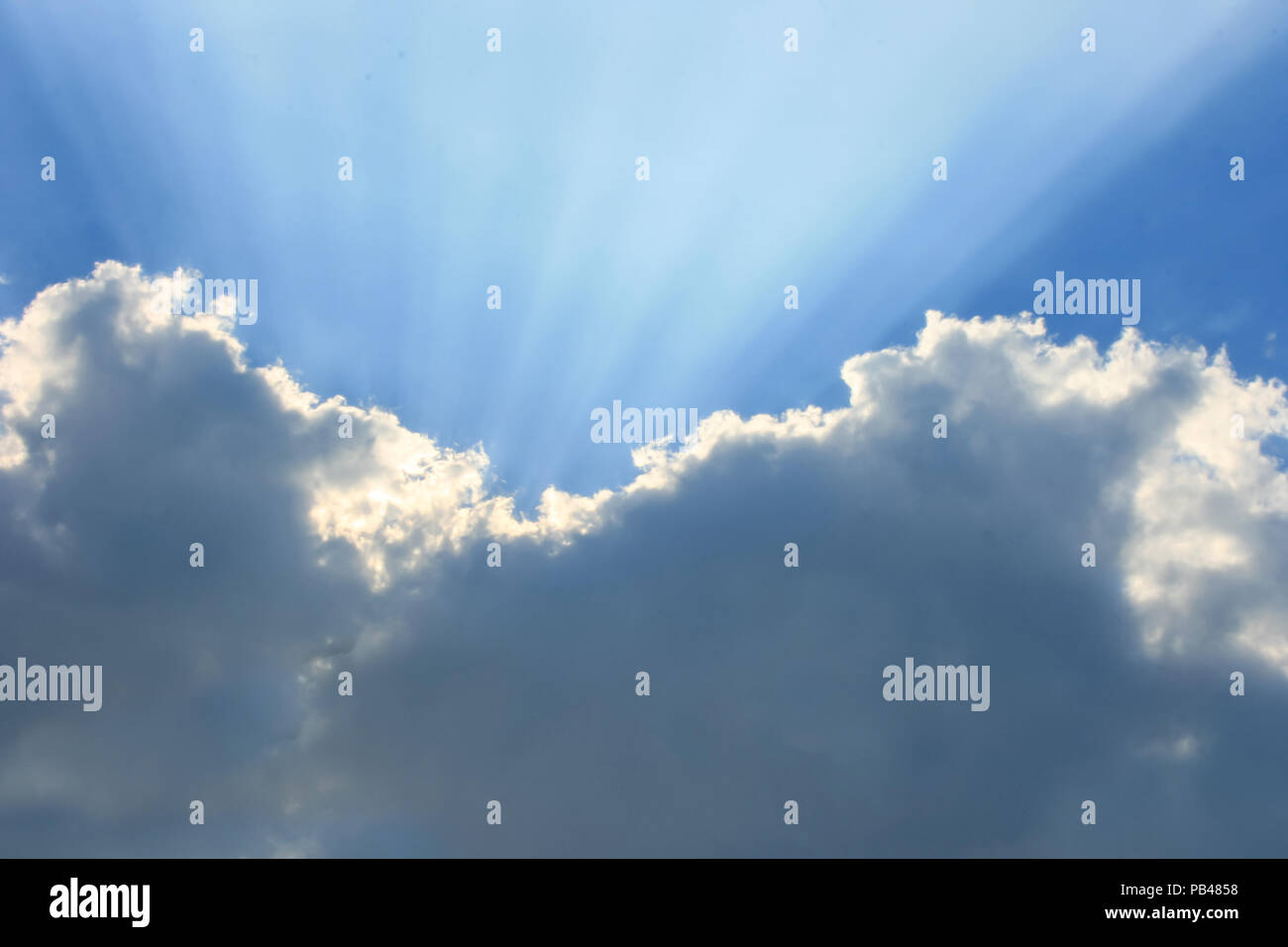 Sky and cloud with sunray, sunbeam Stock Photo - Alamy